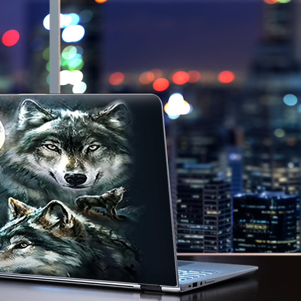 Universal Laptop Skins wrap for 15" - 3 Wolves Moonlight | eBay