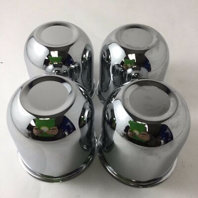 Set of 4 Chrome 3.25" Push Through Center Caps Fit 5x4.5" 5x4.75 5x5 ...