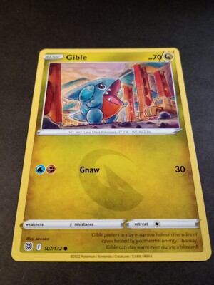 Pokemon Brilliant Stars Gible Common Card 107/172 NM | eBay