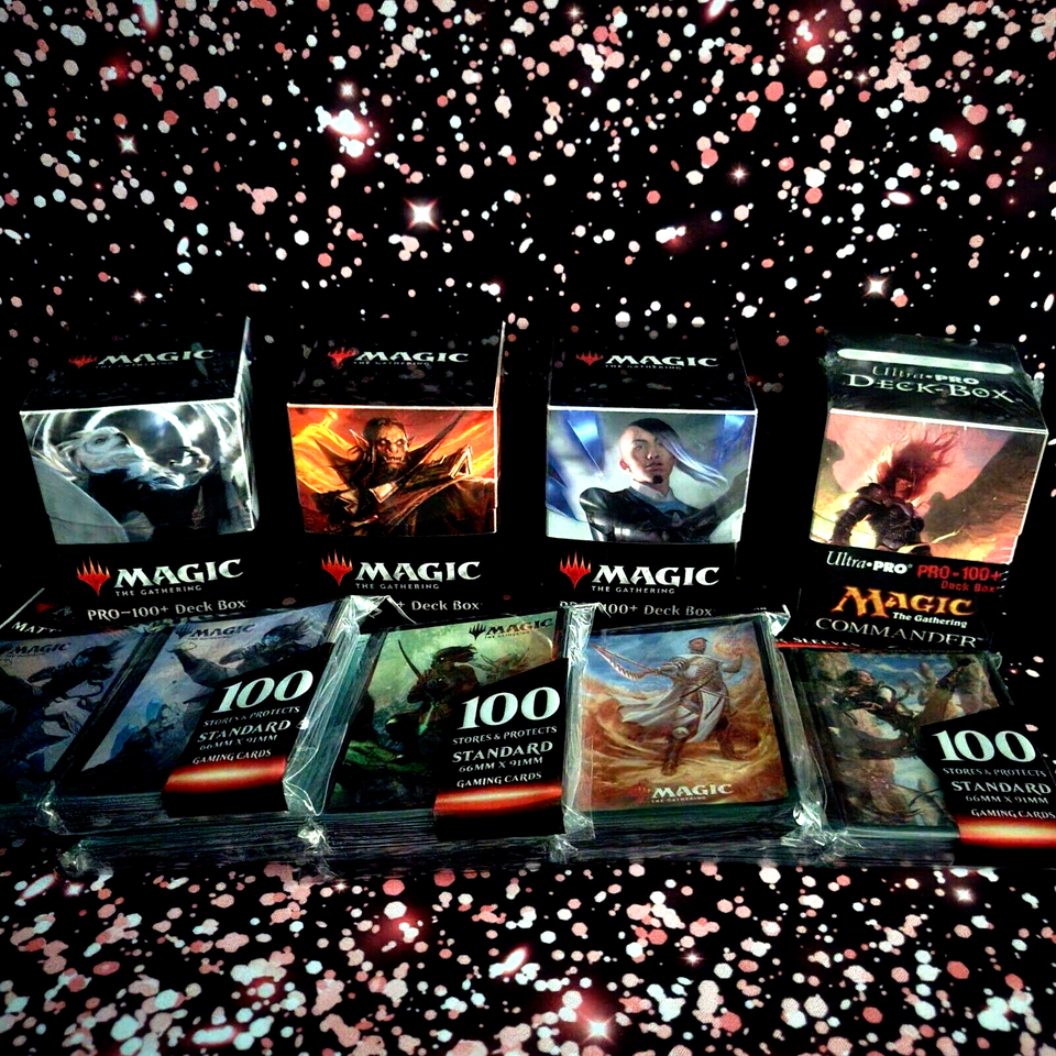 MTG ULTRA PRO 400 DECK PROTECTOR CARD SLEEVES & 4X 100+ DECK BOX ...