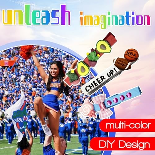 60 Set Cheerleading Spirit Clips: 60 Colored Wooden Clothes Pins + 60 ...