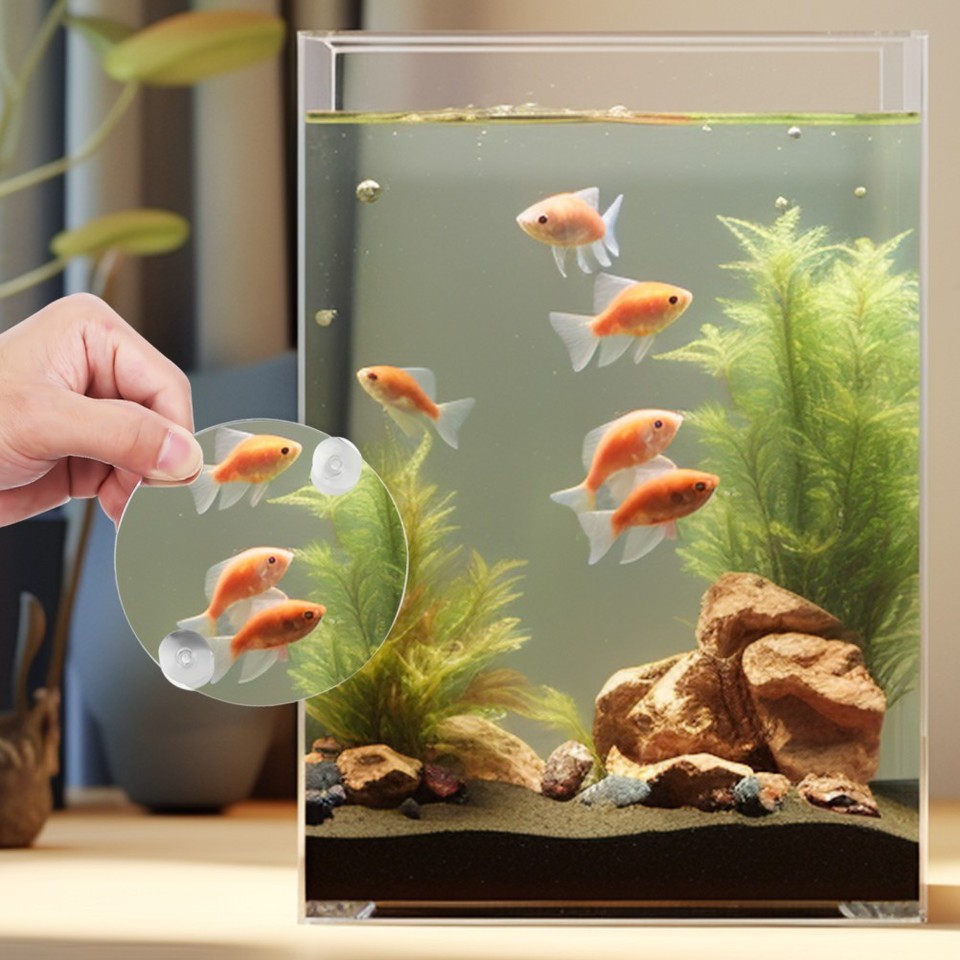 Aquarium Training Mirror Round Acrylic Mirror Betta Mirror Fish Tank ...