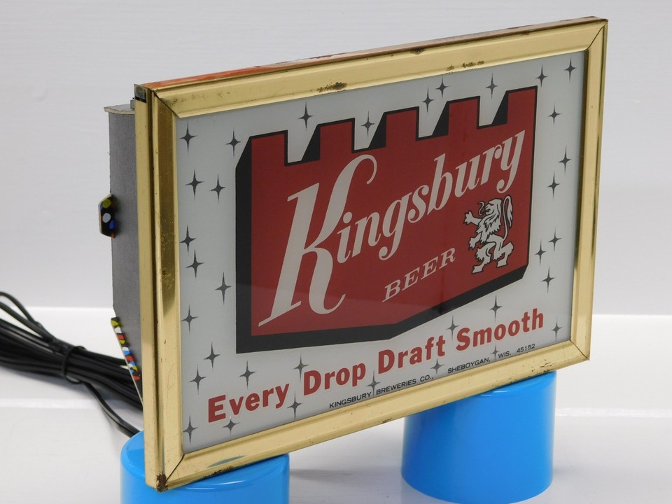 RARE 1960's Kingsbury Beer Sheboygan, Wis. ROG Lighted Sign Ex.Con. NOS ...