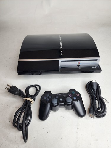 Sony PlayStation 3 PS3 Fat Console CECHL01 W/ Controller + Cables *Read ...