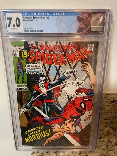 AMAZING SPIDER-MAN #101 CGC GRADE 7.0 1971 FIRST APPEARANCE OF MORBIUS ...