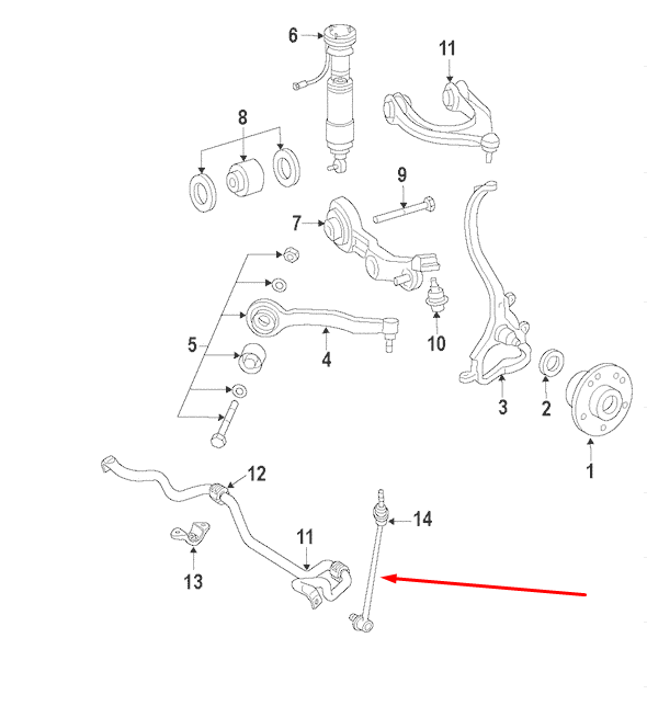 MB S-CLASS W221 Front Sway Bar Stabilizer Left Tie Rod A2213200189 New ...