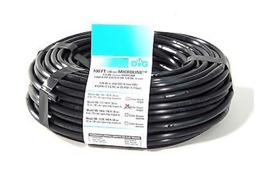 Dig ML106 Drip Irrigation Line 1/4 Inch Tubing 100 Feet, 6 Inch Spacing ...