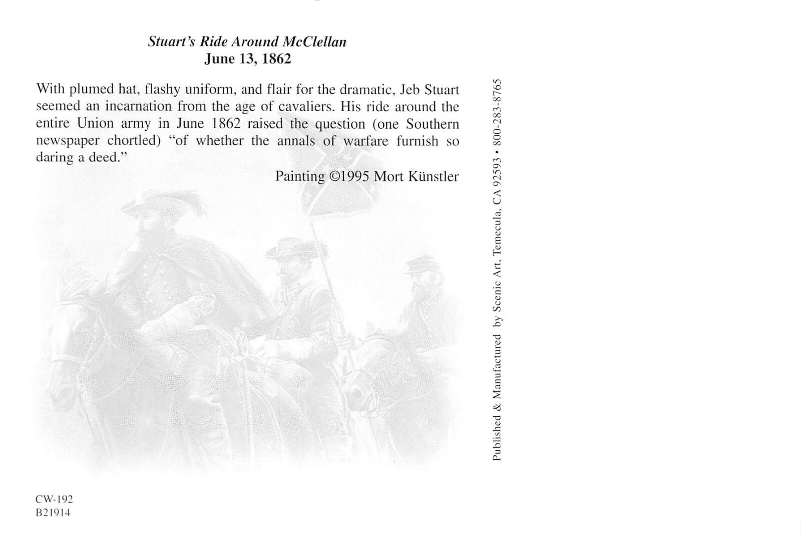 4X6 MORT KUNSTLER~JEB STUART'S RIDE AROUND MCCLELLAN~CIVIL WAR | eBay