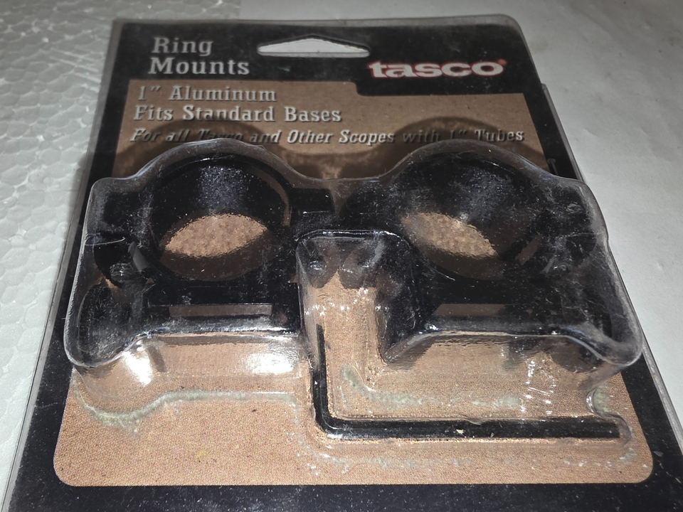 NEW Tasco Black Ring Mounts 1" Dia. Aluminum - #791C For Scopes with 1 ...