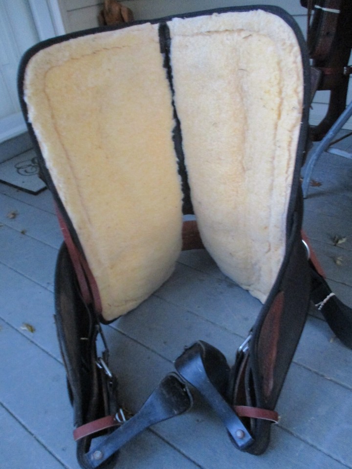 15'' QH BARS Black abetta High cantle, Leather & cordura Western trail ...