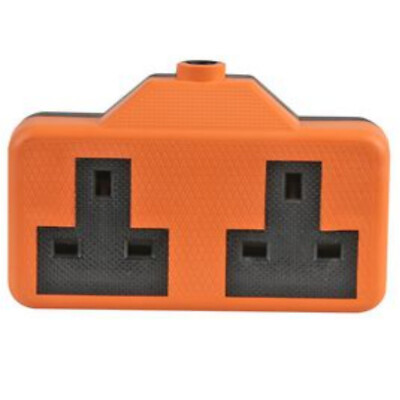 13A TWIN EXTENSION SOCKET RUBBER BLOCK 2 GANG ORANGE | eBay UK