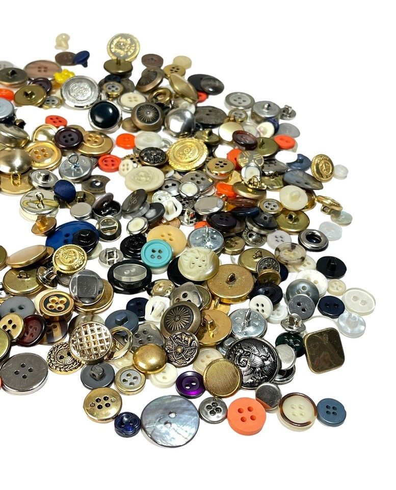 Lot of Vintage Buttons 12 Ounce of Mixed Buttons Metal & Plastic + | eBay