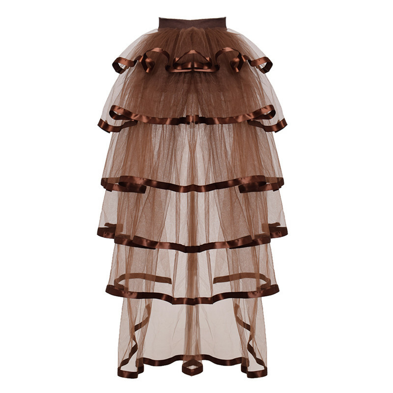 Ladies Women Victorian Steampunk Black Bustle Tutu Belt Lace Underskirt ...