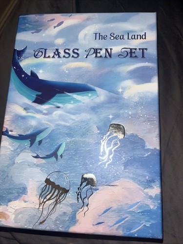 Calligraphy Dip Pen Set - 12 Colorful Metallic Inks, Glass Crystal Pen ...