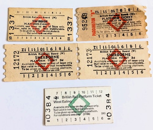 BR Platform tickets - Paddington 'B', Sherborne 3d, Swindon, West ...