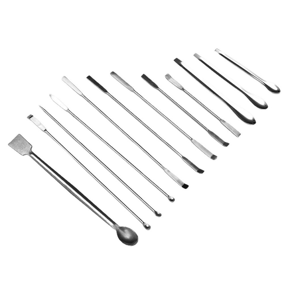 12Pcs Lab Spoon Spatula Laboratory Sampling Spoon Mixing Spat SW ...