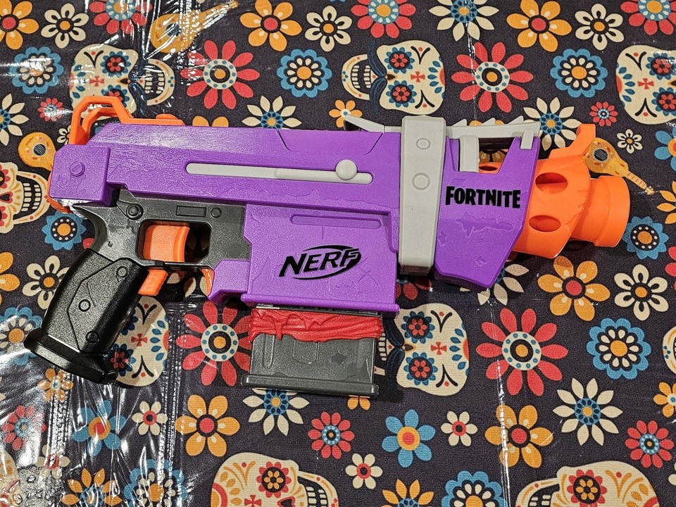 Nerf Fortnite Smg-E Blaster Purple Flywheel Semi Automatic Fire Tested ...