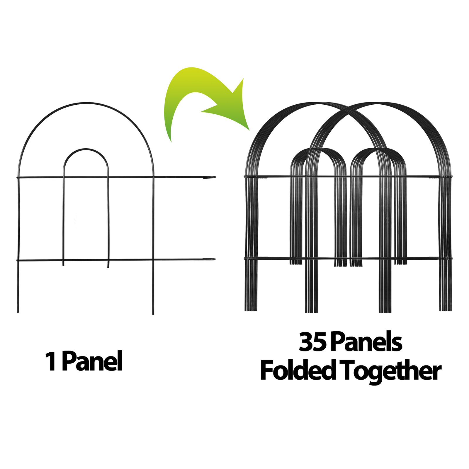 35PCS 50' X 18" Garden Border Fence Folding Metal Decorative Pannel ...