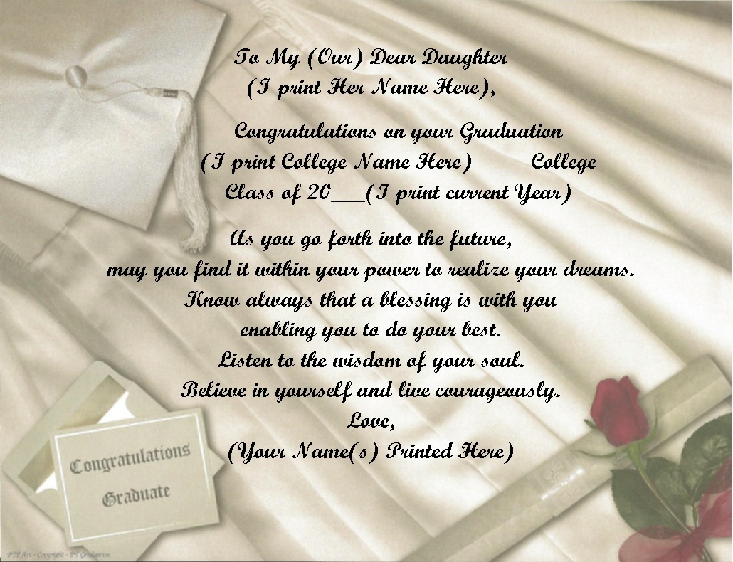 Inspirational Graduation Poems For Daughter Graduation Poem