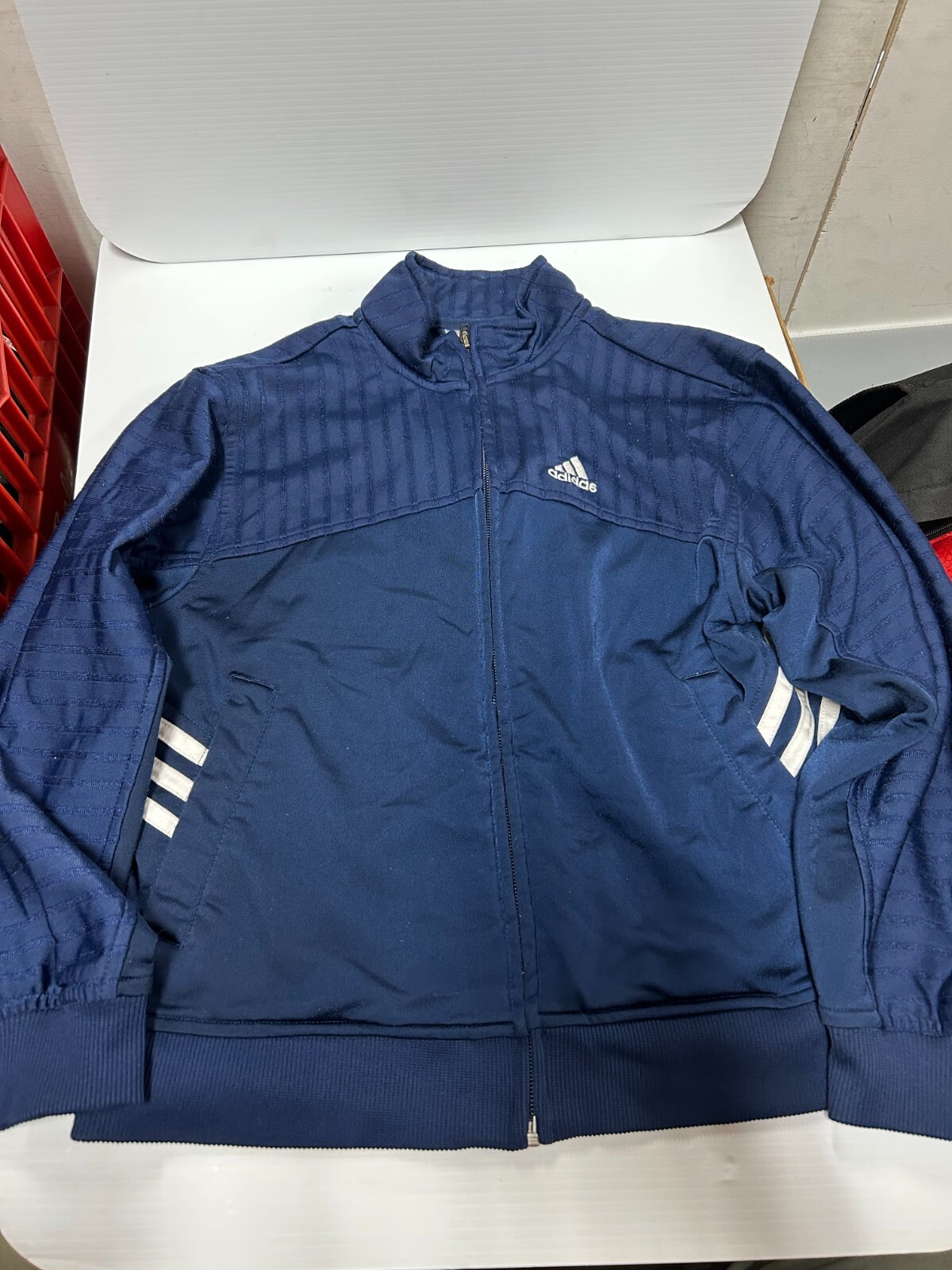 Adidas Blue Full Zip Crew Neck Boys Small (fc212-1/b0811) | eBay