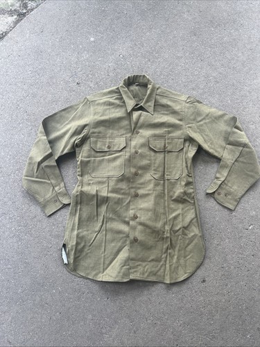 WW2 US Army Enlisted OD Wool Shirt 15 X 33 1943 (AA331 | eBay