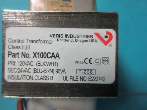VERIS INDUSTRIES X100CAA Control Transformer w/ Foot Class II III ...