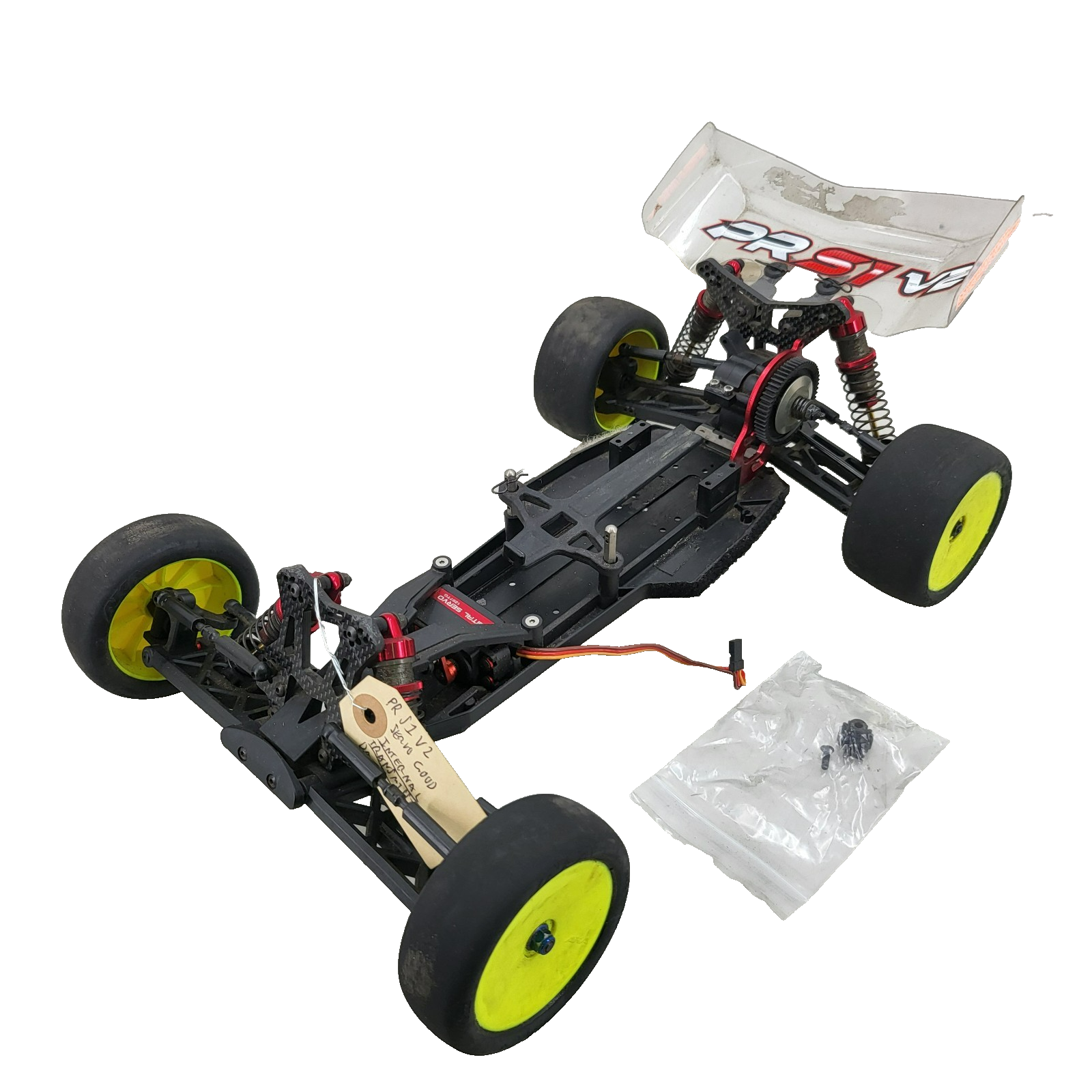 PR S1 V2 Buggy 1/10 2WD roller, carbon fiber chassis & towers, trans ...