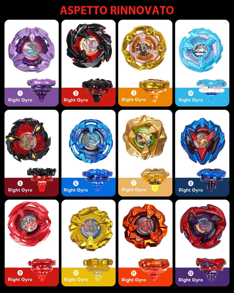 X Set Da Battaglia per Trottole a Scatola, Set Da Battle Spinner, 12 ...