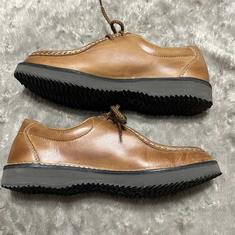 Rockport Brown Leather Lace Up 2 Eyelet Classic Boat Shoes 1961 ...
