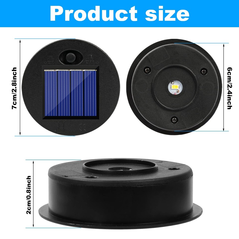 Solar Lights Replacement Top, 4 Pack Replacement Solar Light Parts, LED ...