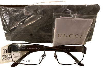 GUCCI 2217 Matte Brown Stainless Steel RX Eyeglasses Optical Frame 53mm ...