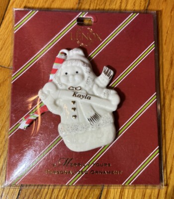 Lenox Merrily Yours Personalized Christmas Ornament Snowman Kayla | eBay
