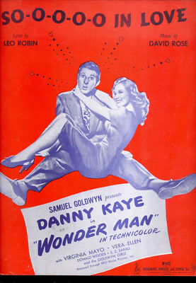 WONDER MAN Sheet Music "So-o-o-o In Love" Danny Kaye Virginia Mayo | eBay