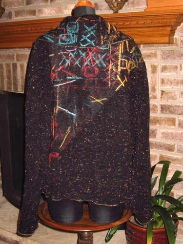 ArTsY Lagenlook ART OF CLOTH Rose Corrick Handpainted Sweater Jacket M ...