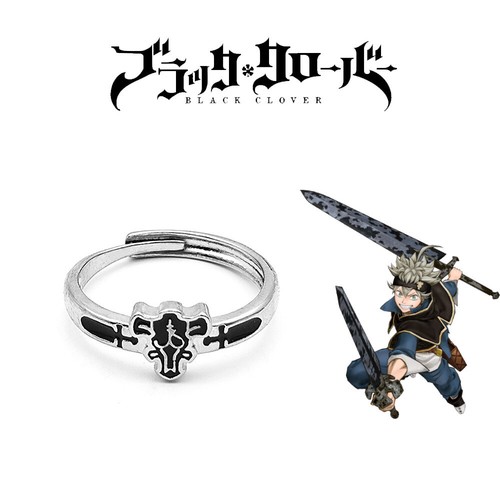 Black Clover Asta Logo Anime Finger Ring Women's Jewelry Adjustable ...