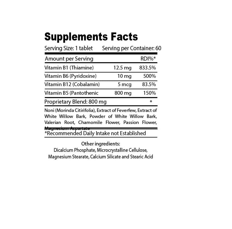 Nerves - 60 Tablets - Nervous System - 100% Natural Dietary Supplement ...