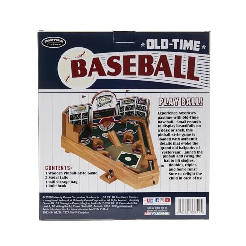 Front Porch Classics, Old Time Baseball Classic Table Top Pinball Game ...