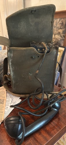 Vintage US Military Army Signal Corps EE8-B Field Telephone & Case WW2 ...