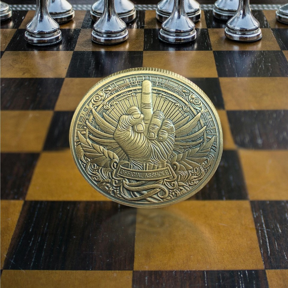 5XOfficial A**hole Middle Finger Coin Funny Novelty Challenge Coin ...