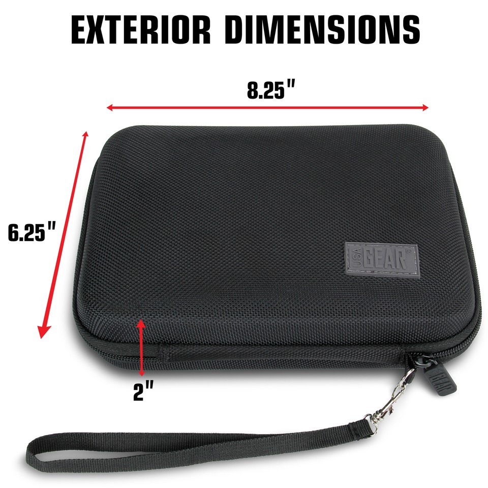 USA GEAR Protective Hard Shell Electronics Carrying Case with Accessory ...