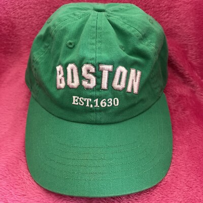 Boston Est. 1630 Womens Pink Embroidered Strapback Baseball Cap Hat | eBay