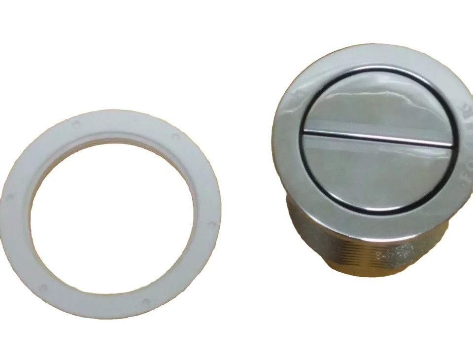 Caroma Fowler Round Flat Bezel Chrome Smartflush Dual Toilet Button ...