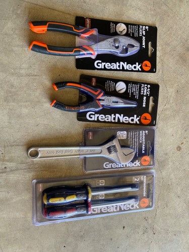 Brand new assortment of Great Neck tools Adjustable Crescent, pliers ...