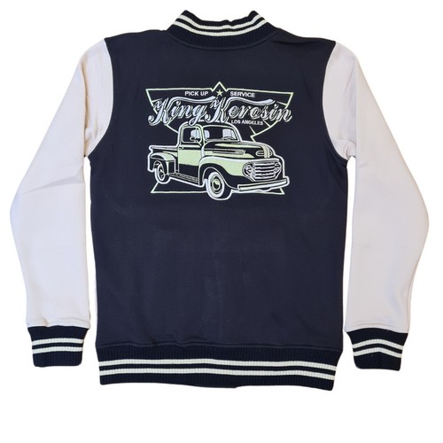 KIng Kerosin Herren College Sweat Jacke Pick Up 50 mit Stick Rockabilly ...