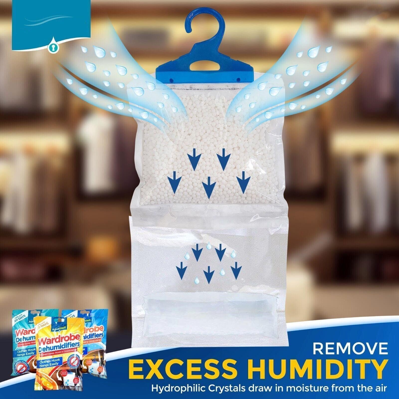 Hanging Wardrobe Dehumidifier Damp Mould Mildew Moisture Condensation ...