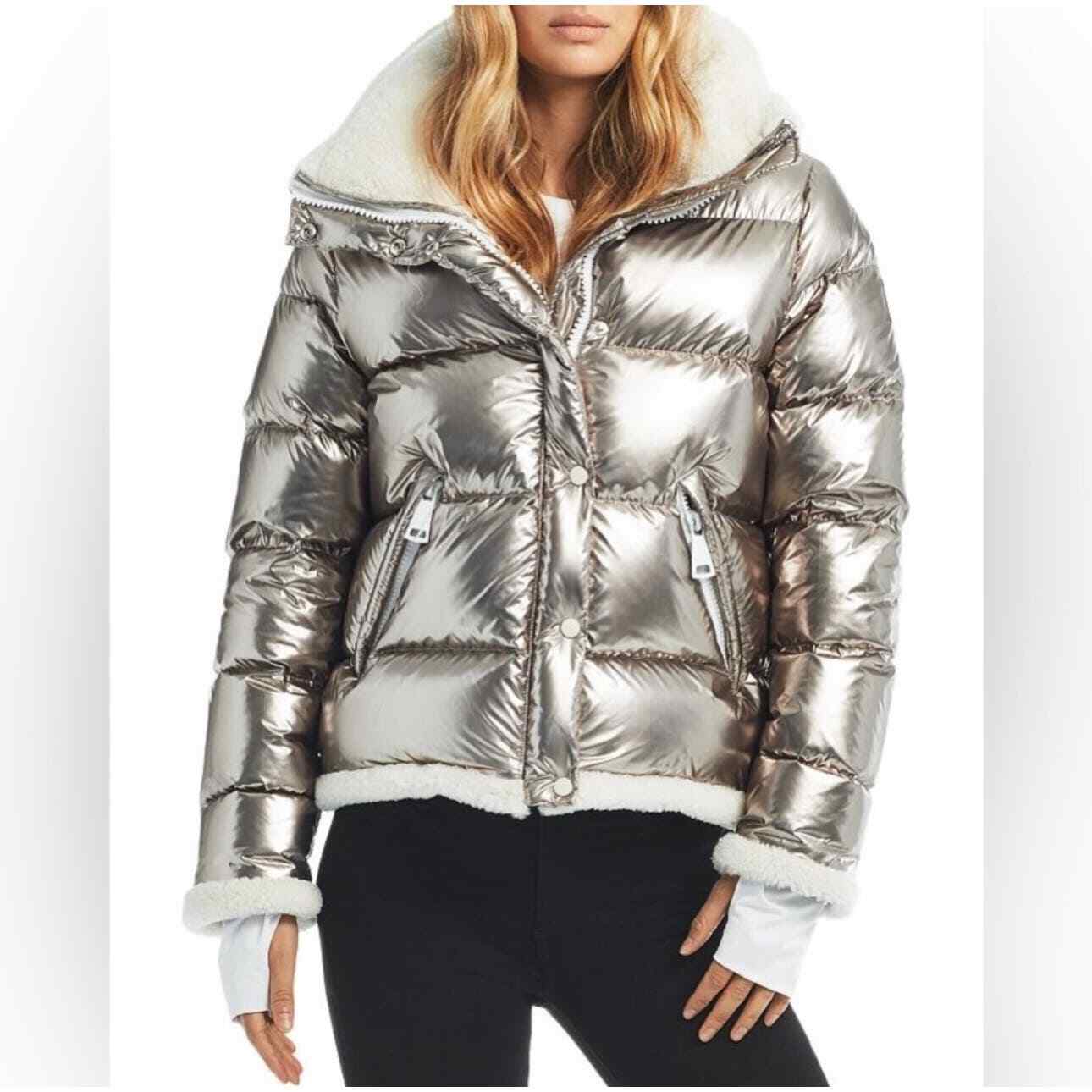 SAM. Gigi down puffer jacket sherpa silver size medium - Gem