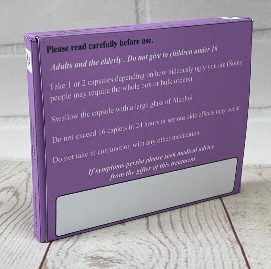 ADULT Joke Prank Pill Medication Box Present gift Fool's trick funny ...