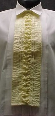 vr18 VINTAGE RUFFLED TUXEDO SHIRT RUFFLE RETRO YELLOW | eBay