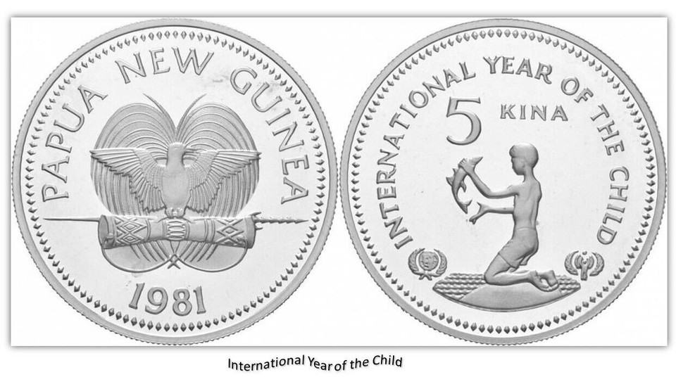 Papua New Guinea 5 Kina 1981 Year of the Child Silver Coin | eBay