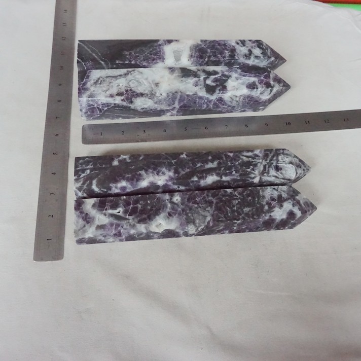 9.7LB 4Pcs Natural Rainbow Fluorite Quartz Crystal Point Tower Polished ...